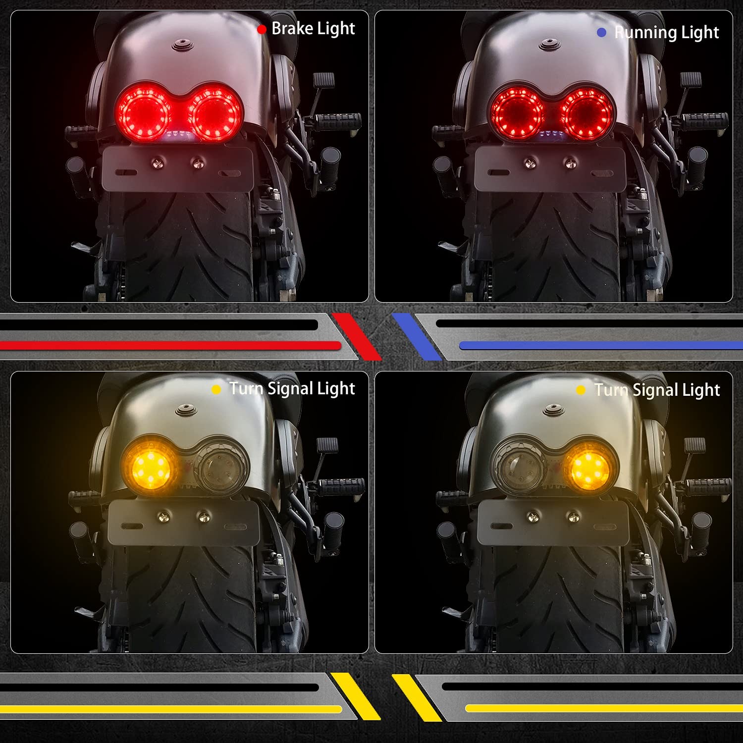 Dual LED Backlight with Integrated Indicators for Royal Enfield GT ...